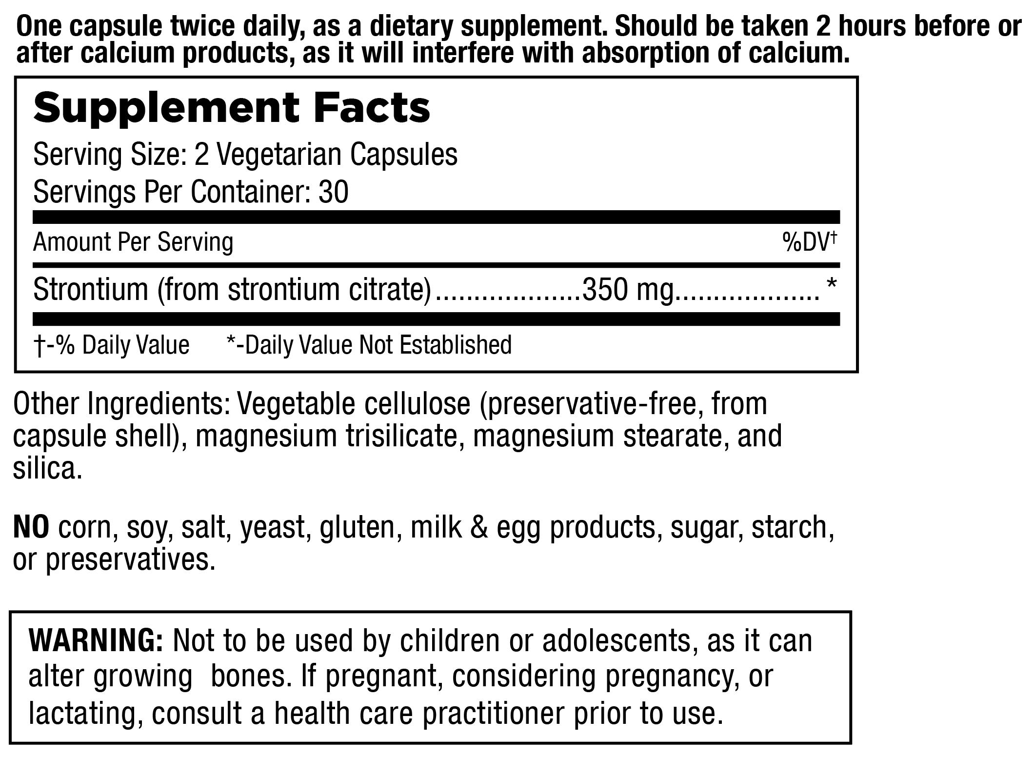 STRONTIUM BONE POWER CAPS 60CT – Mt. Angel Vitamins
