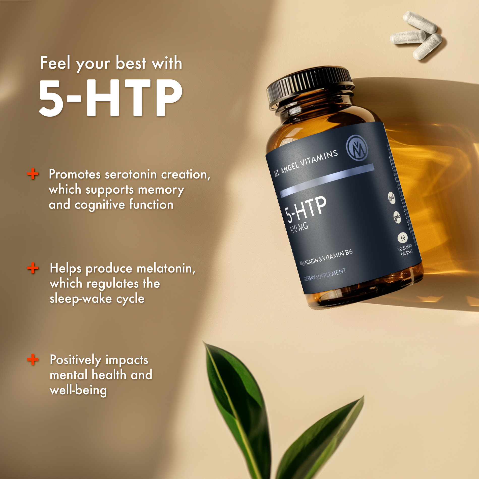 5-HTP Supplement for Mood, Sleep & Relaxation | Mt. Angel Vitamins